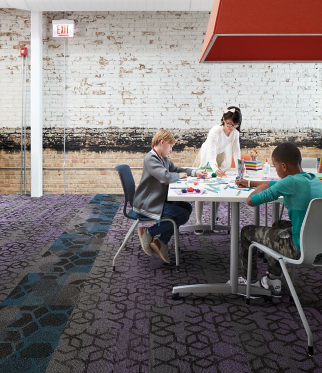 K-12 Classroom Resilient Flooring & Carpet Tile by Interface